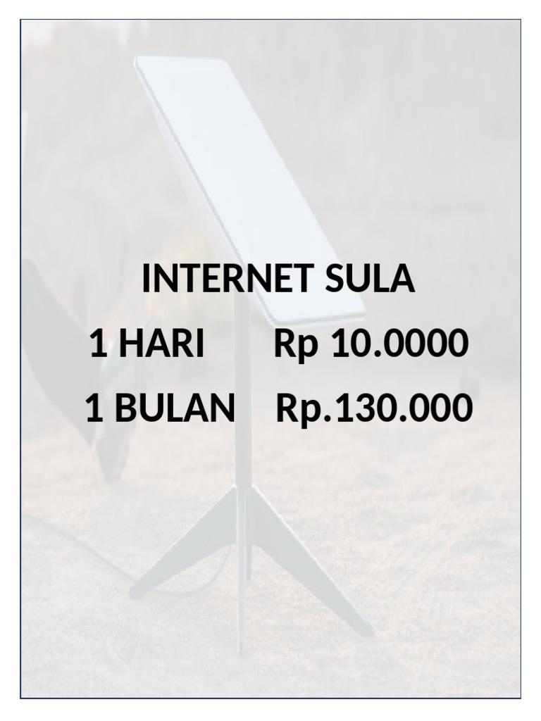 Internet Sula 1 HARI RP 10.0000 1 BULAN Rp.130.000 | PDF