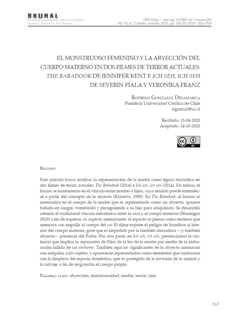 El Monstruoso Femenino y La Abyeccion de | PDF