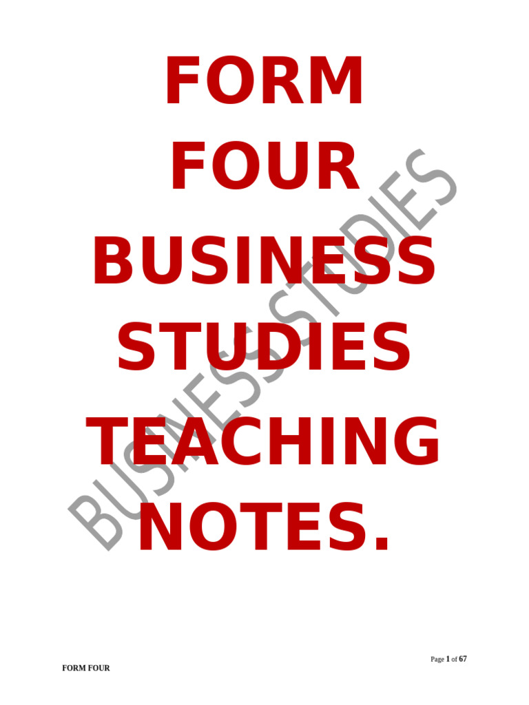 Form 4 Business Studies: Source Documents | PDF | Income Statement | Law