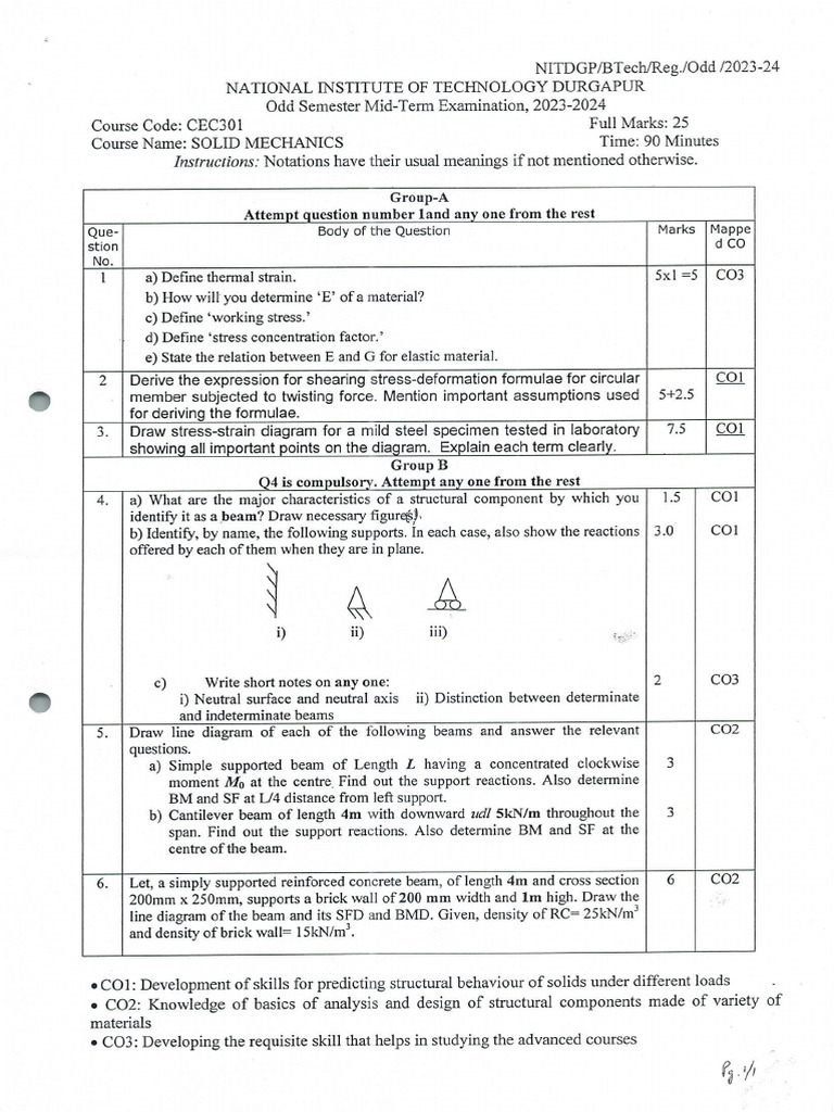 CEC Odd Sem Mid-Term 2023-24 | PDF