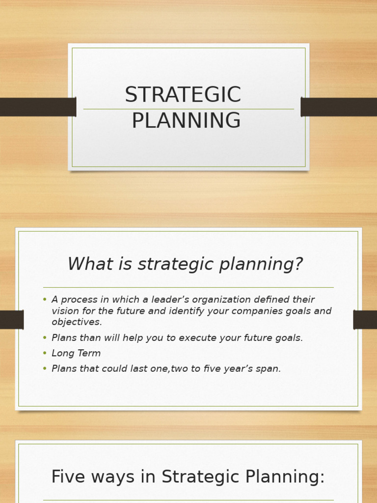 Strategic Planning | PDF