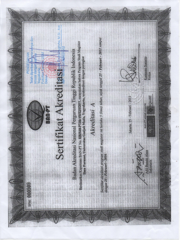 AKREDITASI S2 SERTIFIKAT | PDF