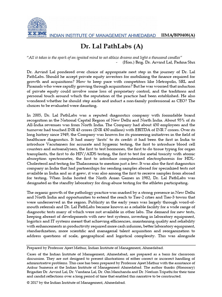C5 - Dr. Lal PathLabs (A) | PDF