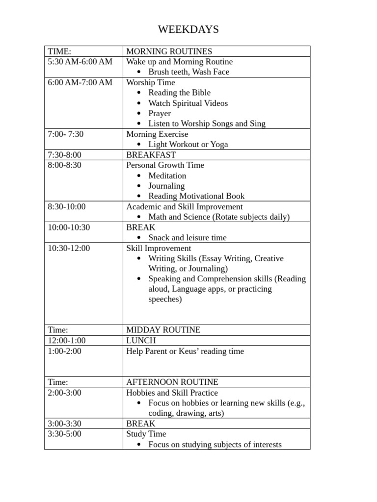 Schedule | PDF