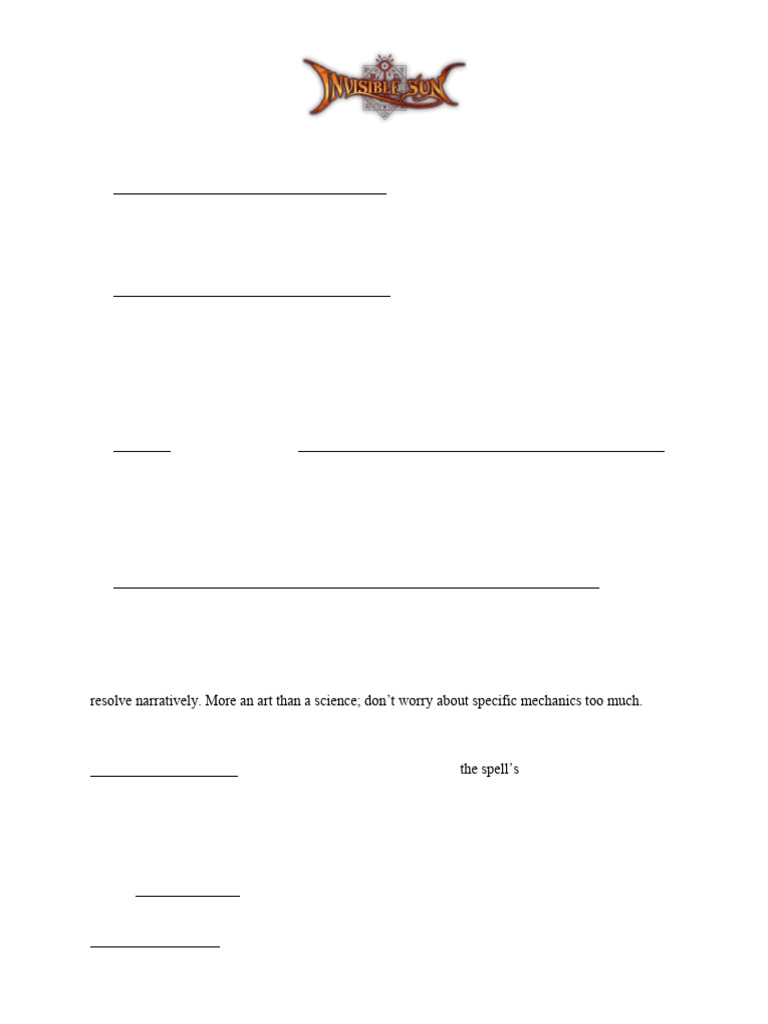 Invisible Sun System Reference | PDF