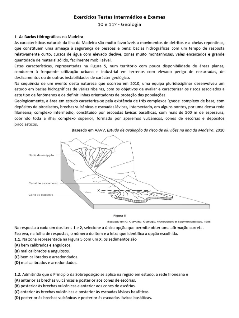 Exercícios de Geologia - Exames e Testes Intermédios | PDF | Vulcão ...