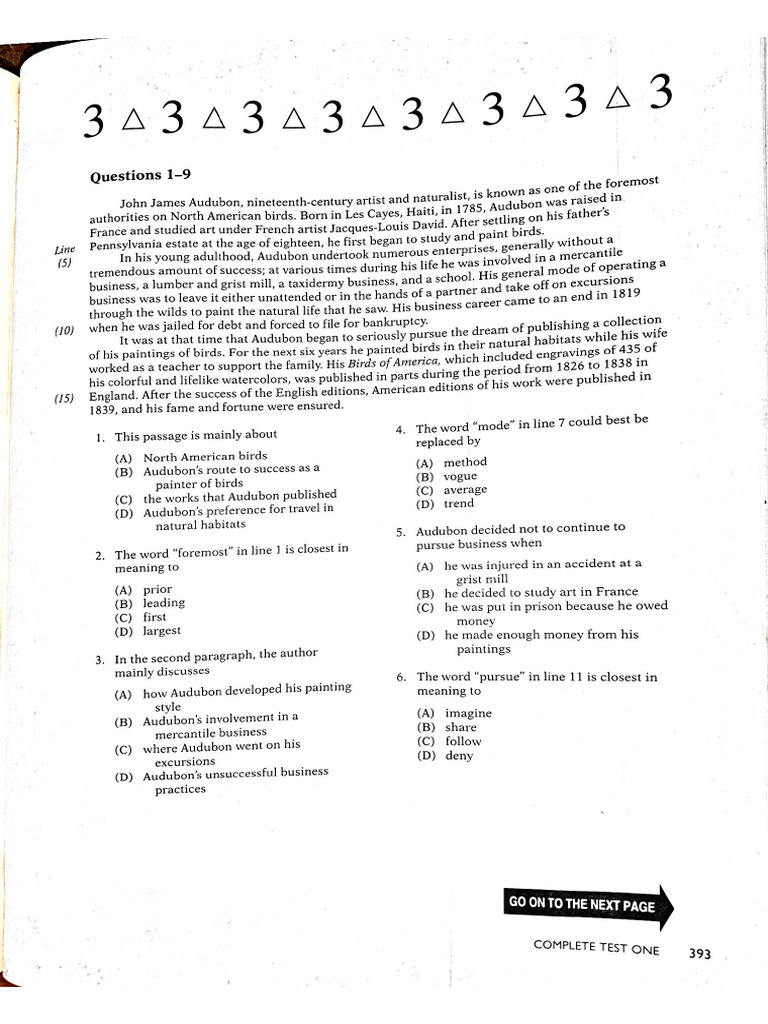 Reading Simulation Test One | PDF
