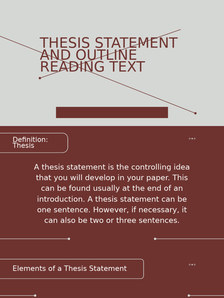 Thesis Statement and Outline Reading Text | PDF
