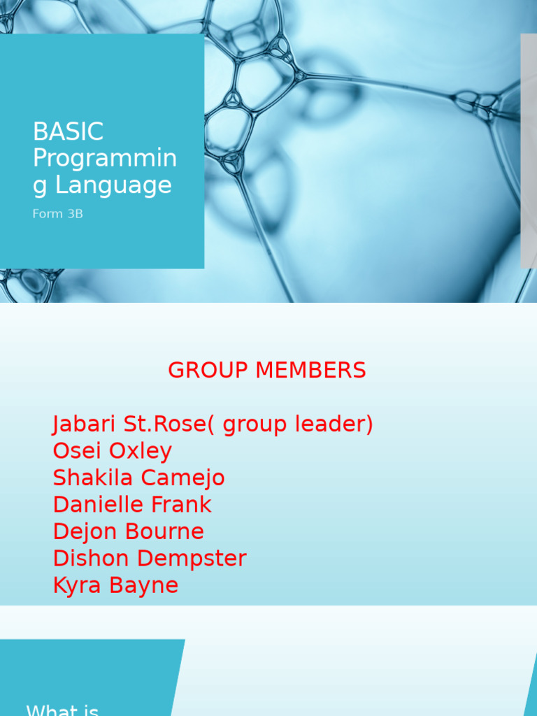 BASIC Programming Language Presentation | PDF BASIC Programming Language Presentation | PDF