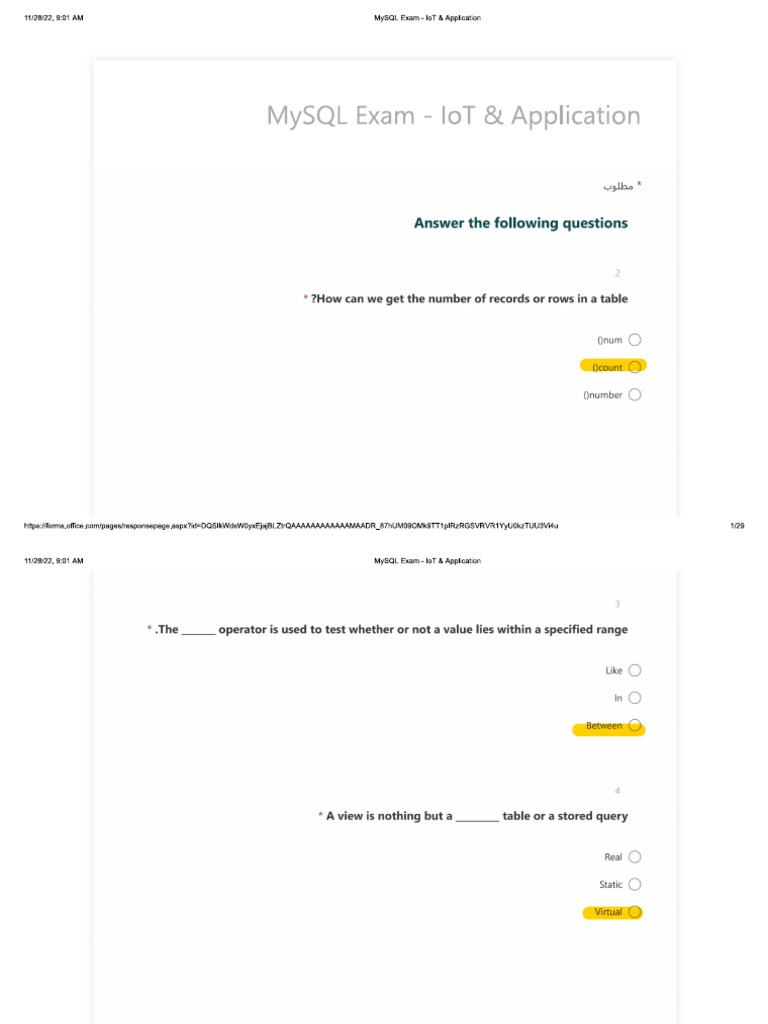MySQL Exam Intake 43 | PDF