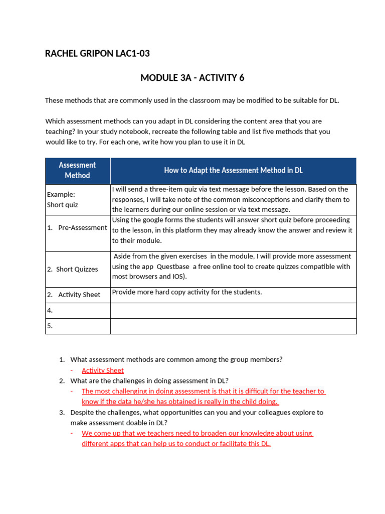 Gripon-Module 3 - Activities A and B | PDF