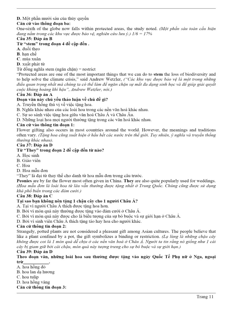 ĐỀ THI THỬ THPTQG - CHUẨN CẤU TRÚC 2020 (ĐỀ 17) 11 | PDF