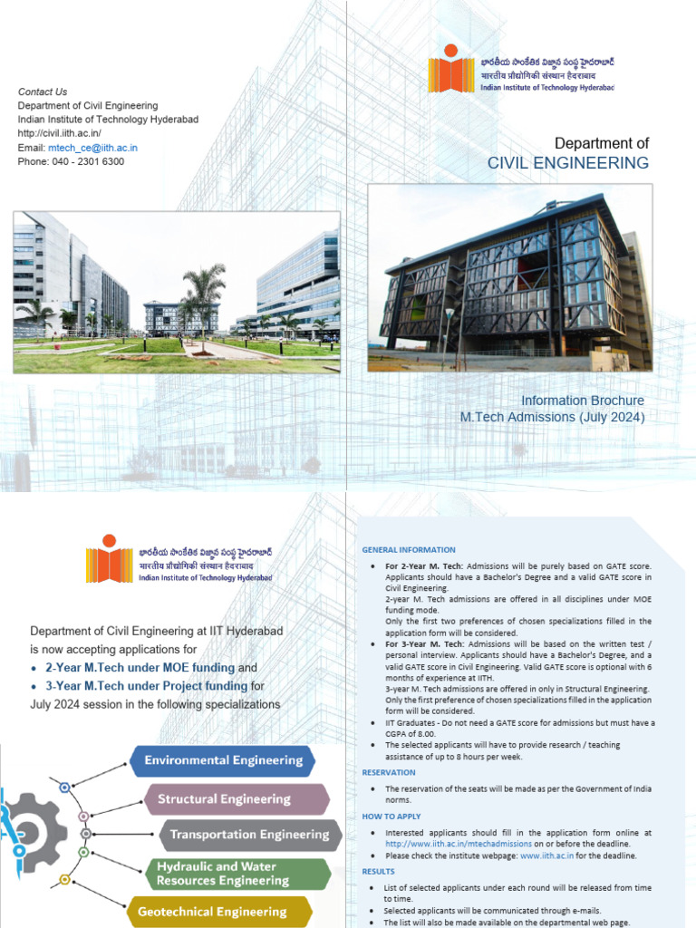 01.CE MTech MoE & Project Funded Brochure 2024 | PDF