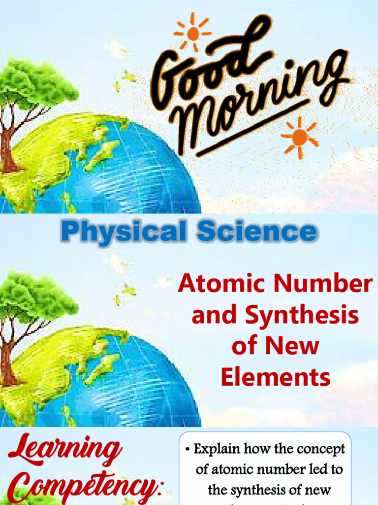 Physical Science SHS Lesson 2.1 Atomic Number and Synthesis of New ...