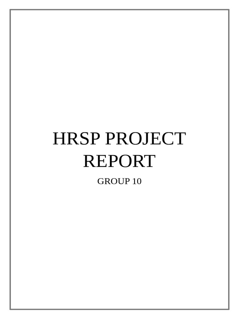 HRSP Project Report | PDF