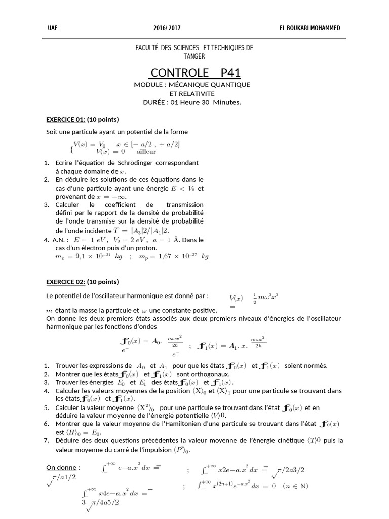 Controle 2017 P41 | PDF