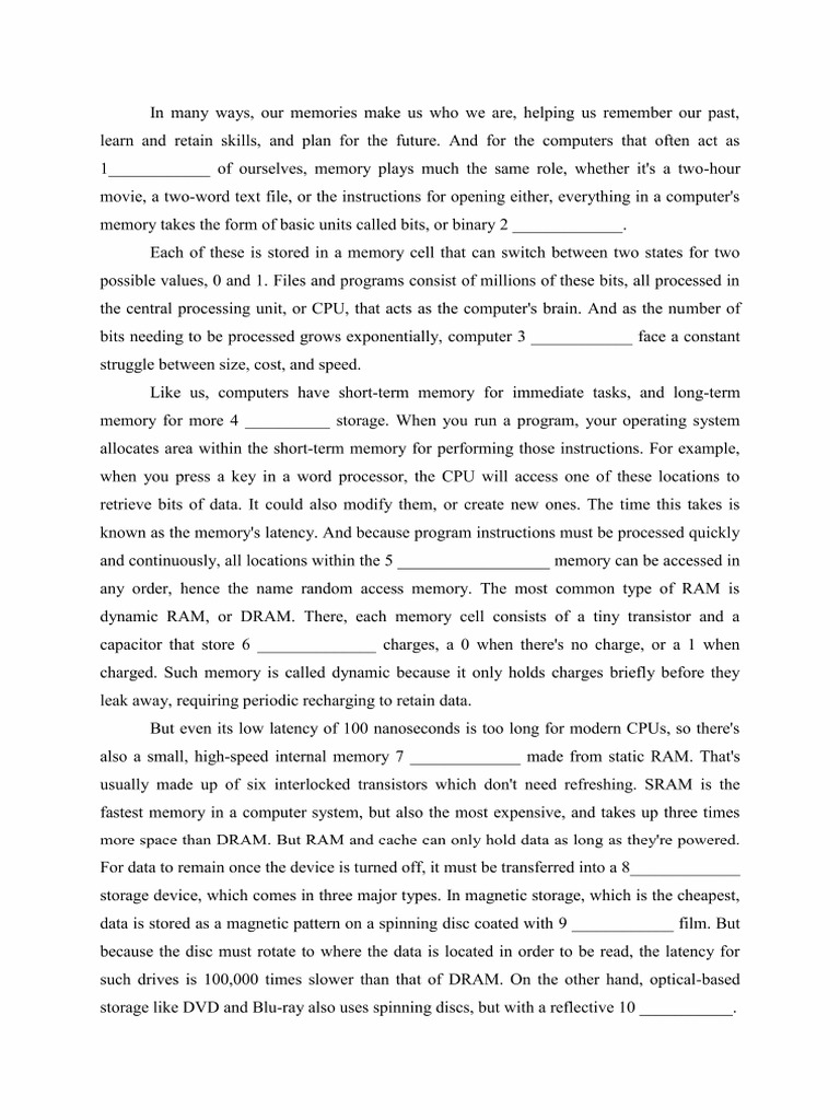 How memory works - student's version | PDF