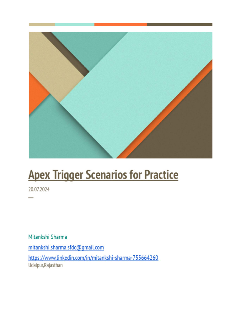 Salesforce Apex Trigger Scenarios For Practice 1721621523 | PDF