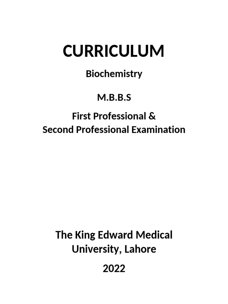 Curriculum-For-MBBS-Biochemistry 2023 | PDF