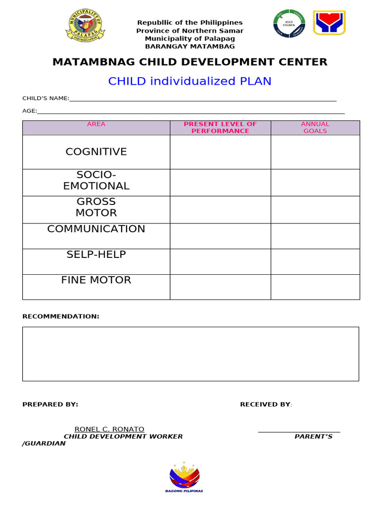 Child Development Plan New | PDF
