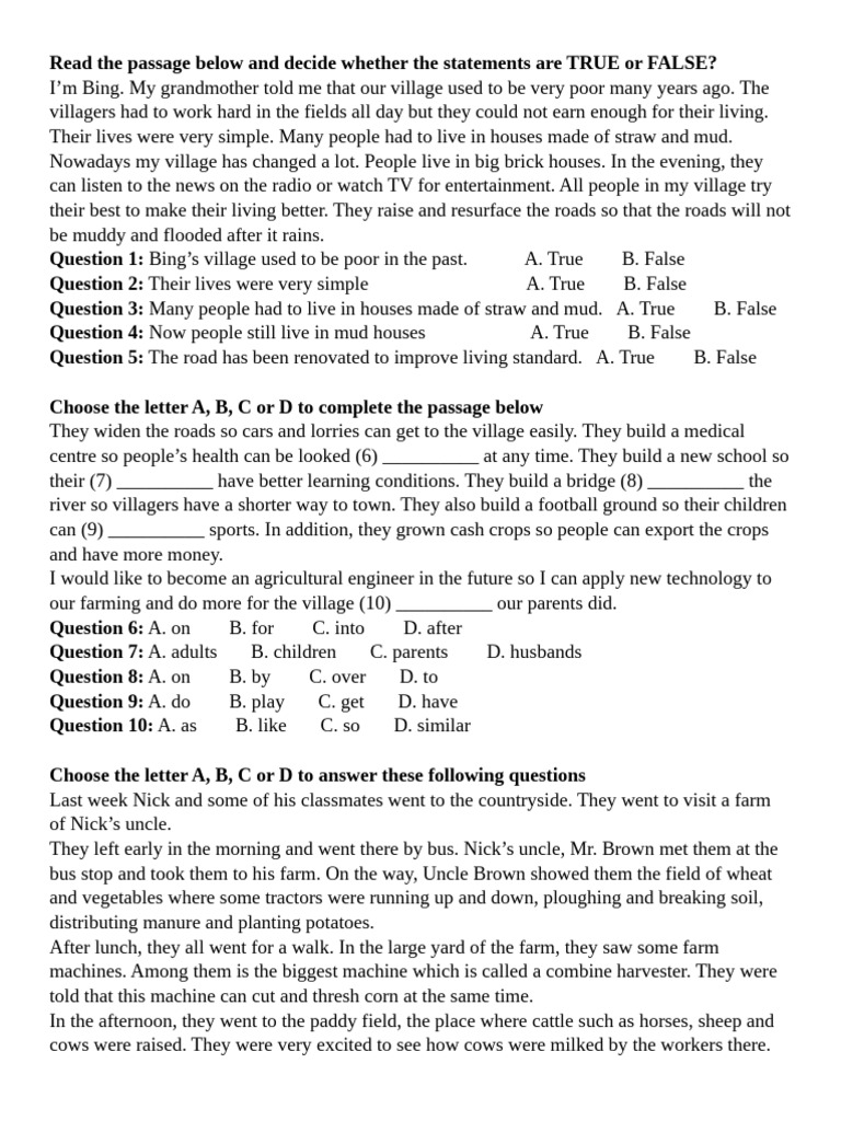 Reading - Unit 2 | PDF