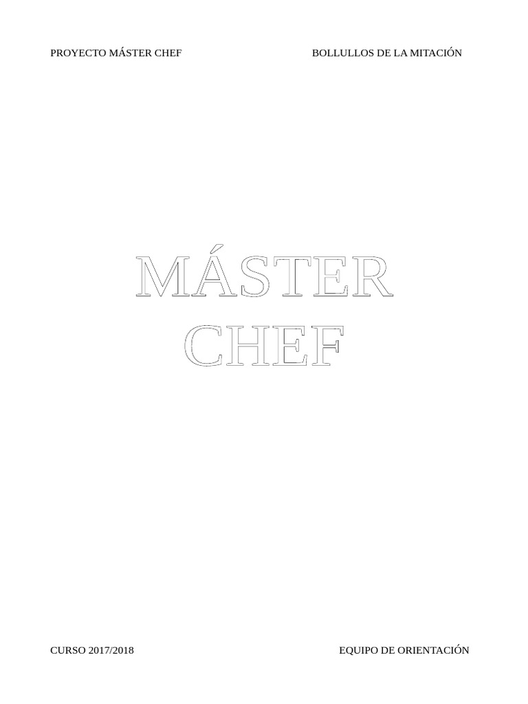 Proyecto Master Chef | PDF