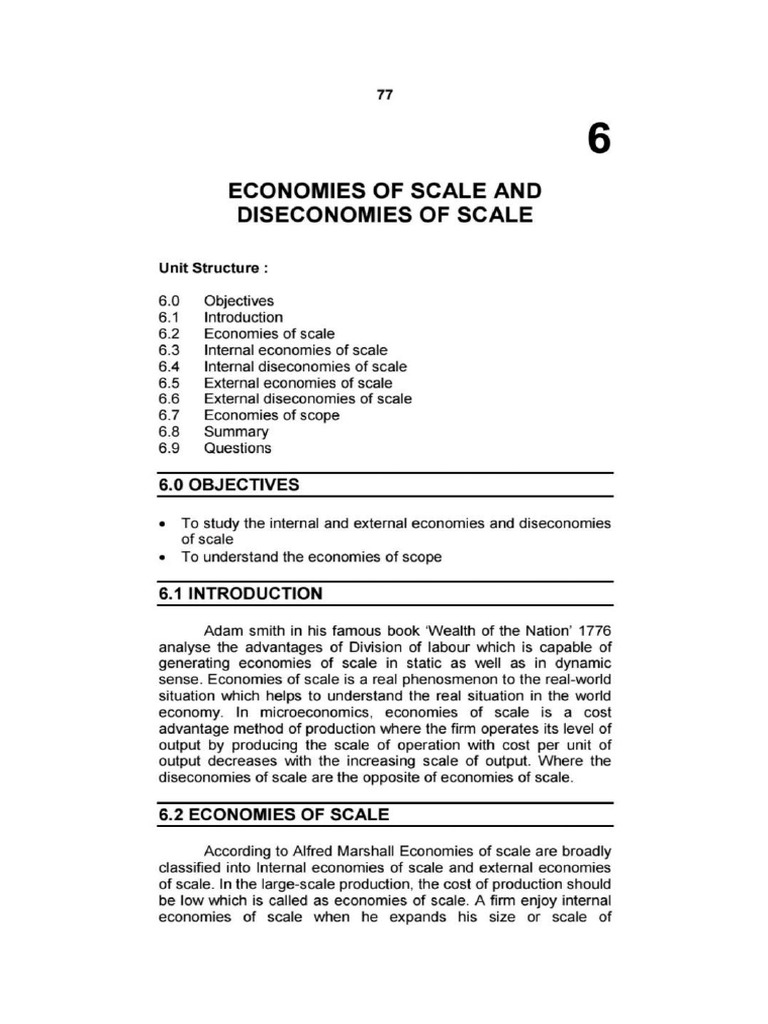 Economies of Scale and Diseconomies of Scale | PDF