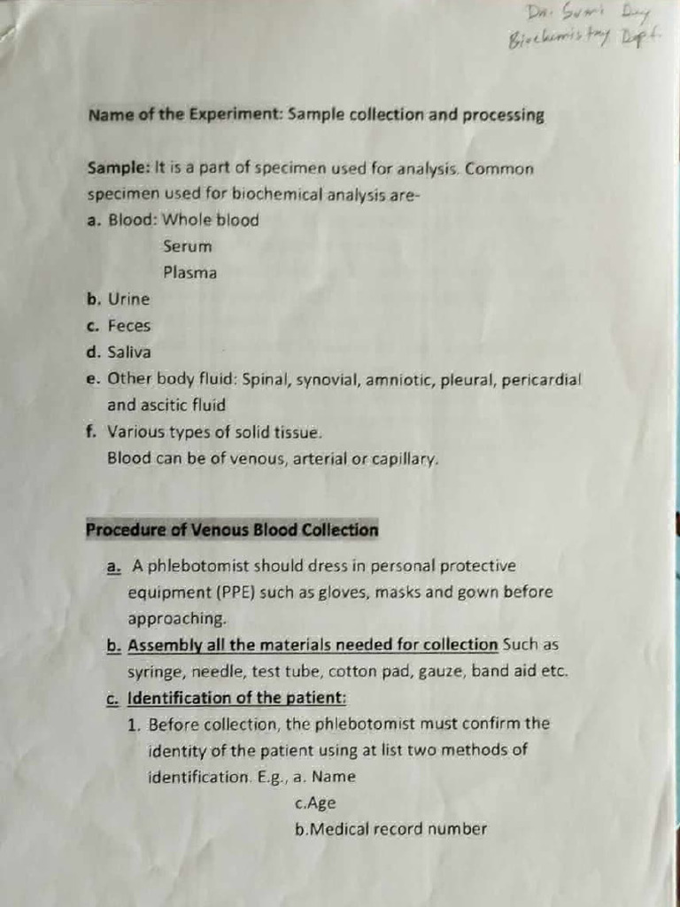 4 No Practical Sample Collection & Processing | PDF