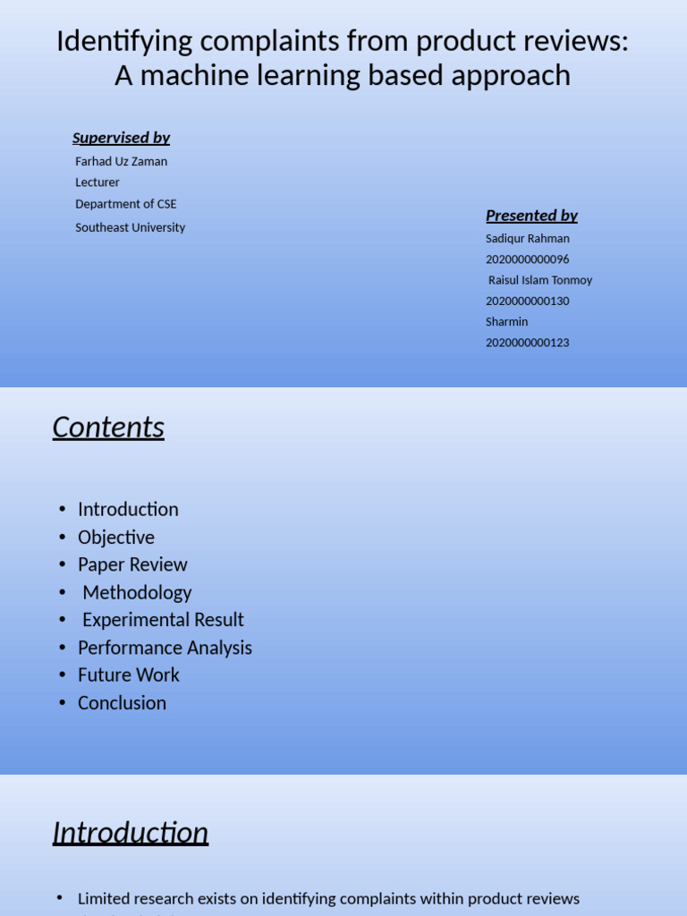 Identifying Complaints From Product Reviews - A Machine Learning Based Approach | PDF
