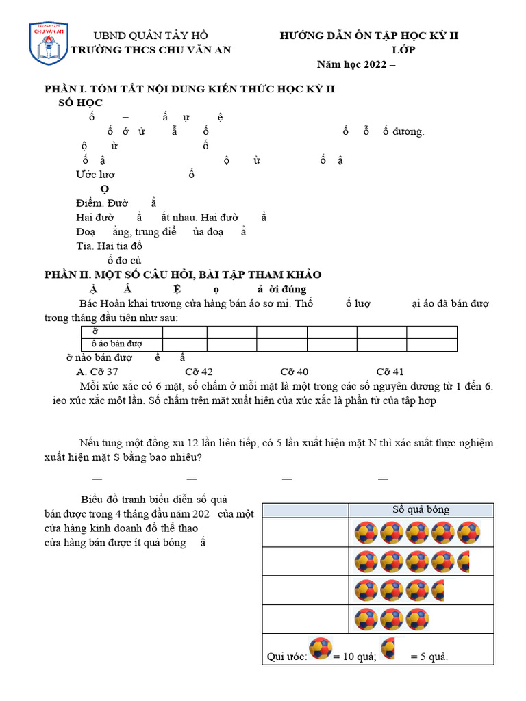 Huong Dan On Tap Hk2 Toan 6 Nam 2022 2023 Truong Thcs Chu Van An Ha Noi | PDF