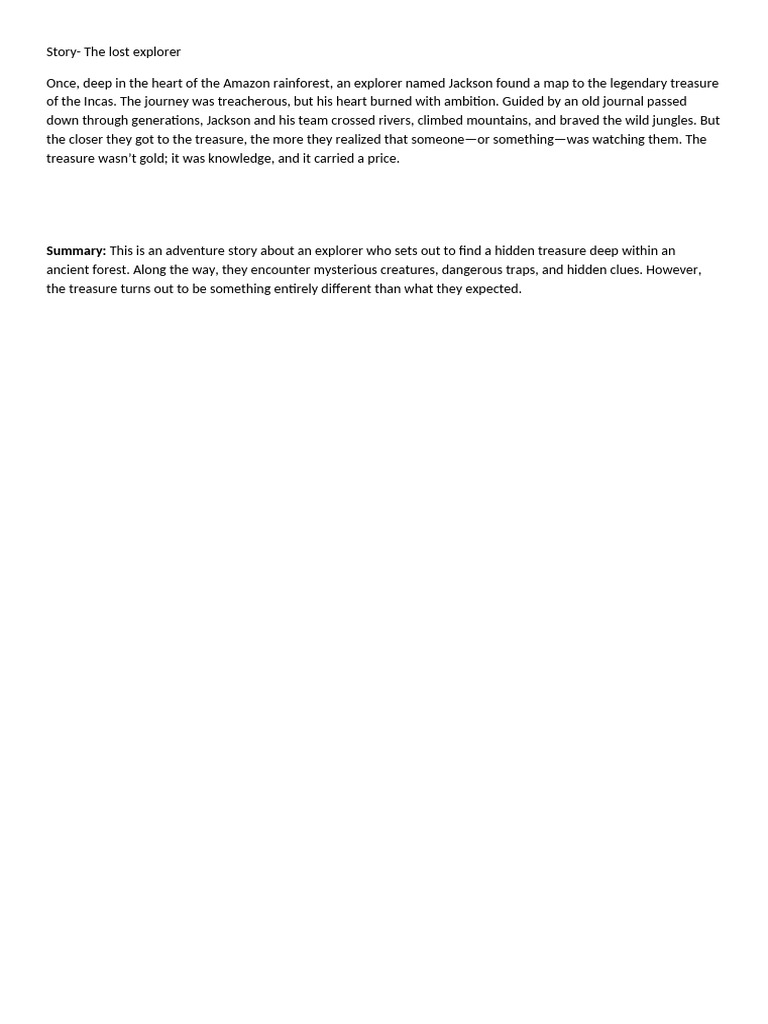 A Lost Explorer | PDF