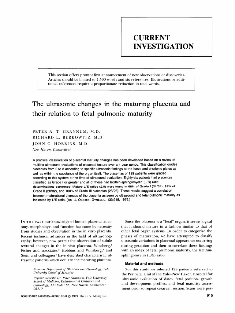 Grados Placentarios Por GRANNUM | PDF