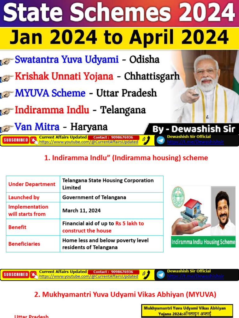 State Schemes 2024 Jan to April 2024 (1) | PDF