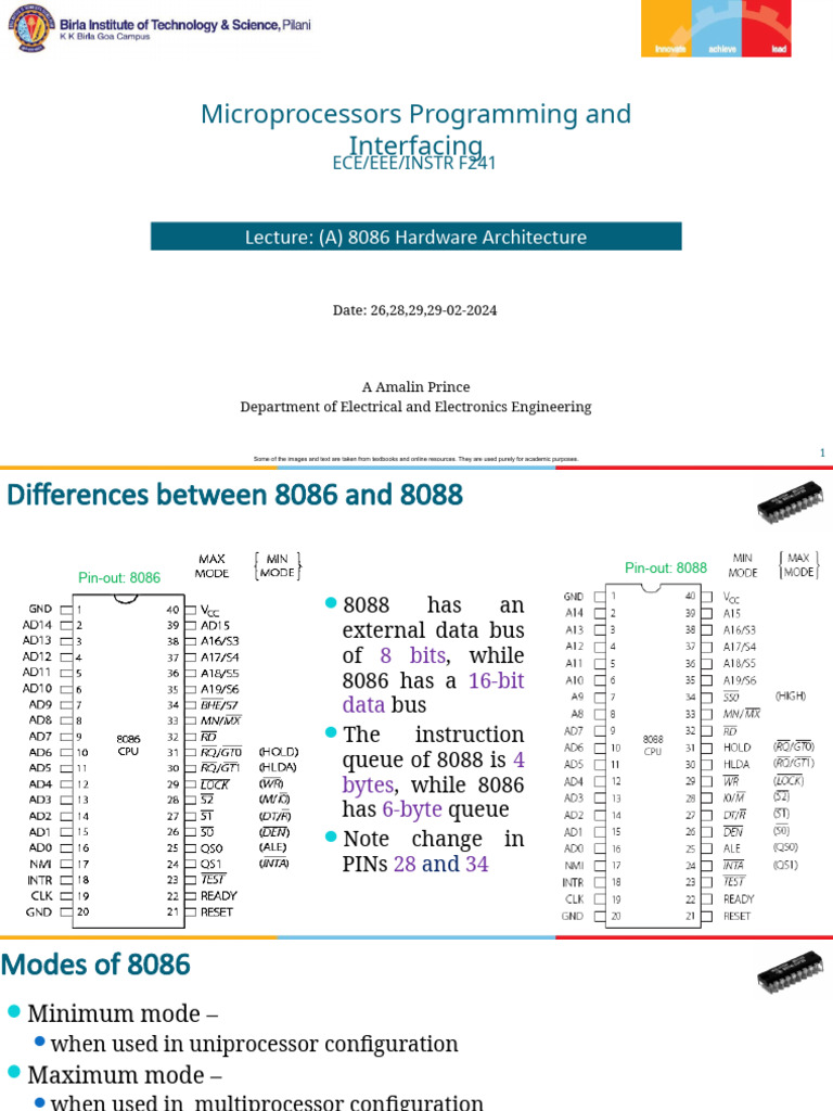 Lecture-(A)-8086 Hardware architecture | PDF Lecture-(A)-8086 Hardware architecture | PDF