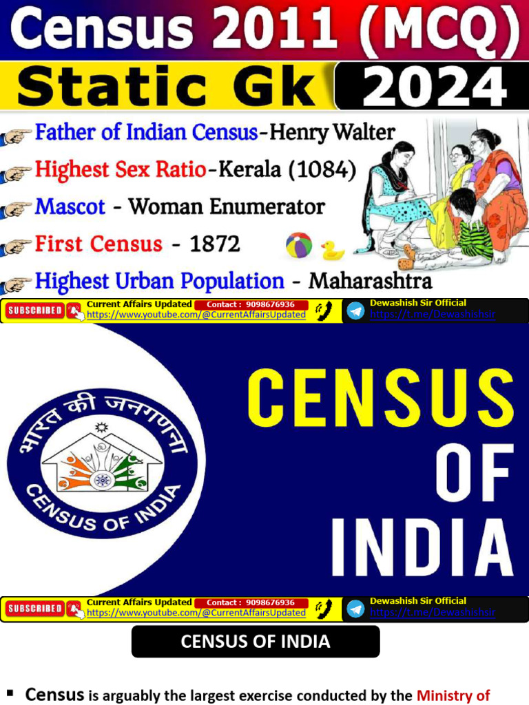 Census 2011 Most Important Questions of Census 2011 | PDF