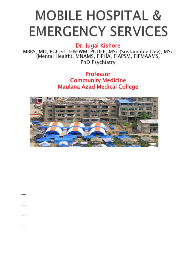 Mobile Hospital Emergency | PDF | Emergency Management | Hospital