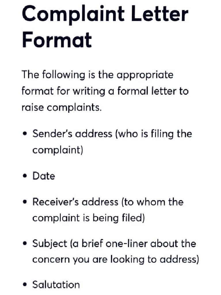 Complaint Letter | PDF
