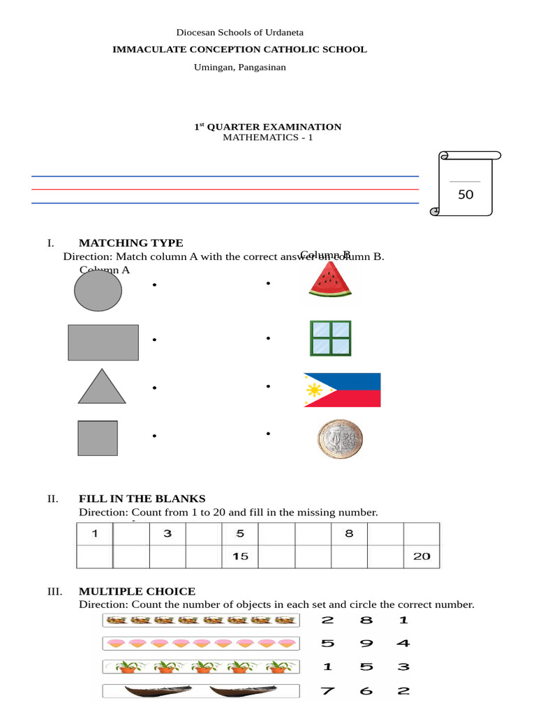 Grade 1-1st Quarter | PDF