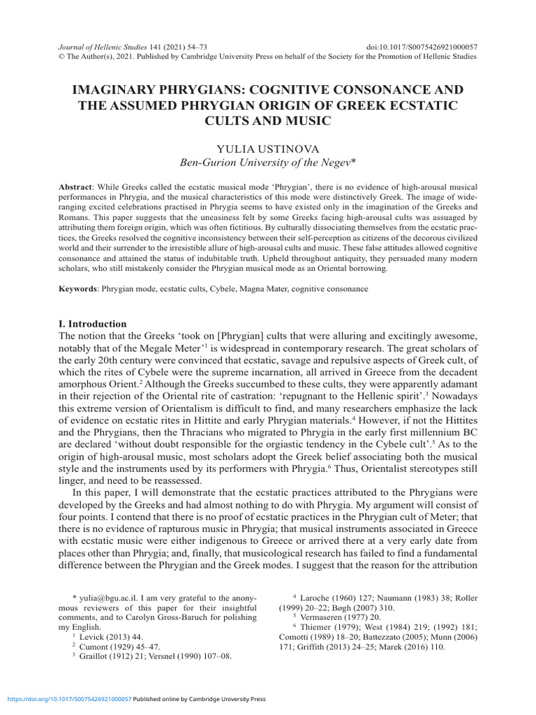 Imaginary Phrygians Cognitive Consonance and The Assumed Phrygian ...