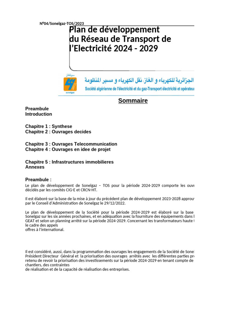 Plan de Dã©veloppement 2024-2029 Complet 31 10 2023 Transmis - 1 | PDF
