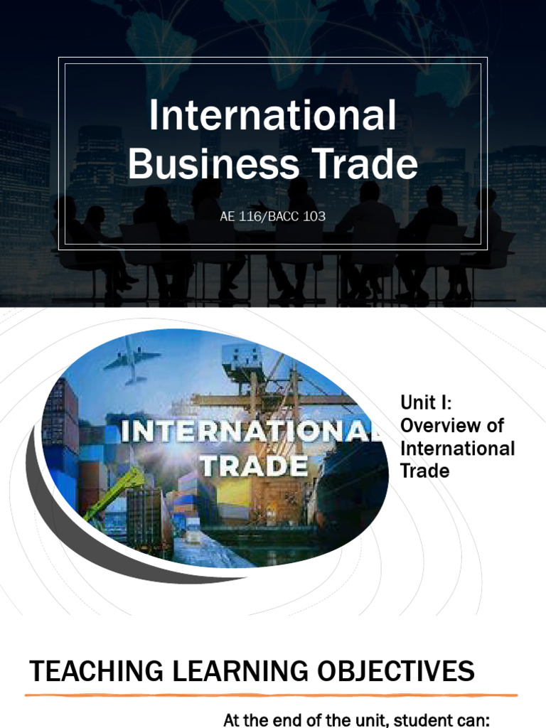 Unit-I_Overview-of-International-Trade | PDF