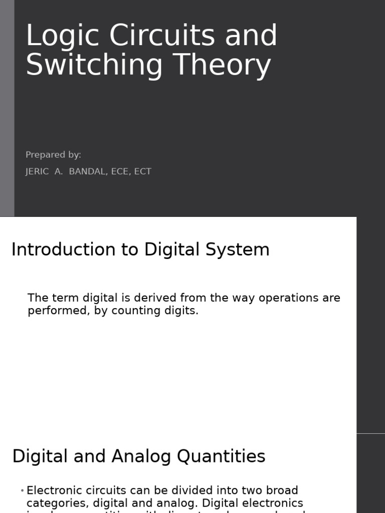 Logic Circuits and Switching Theory 1 | PDF