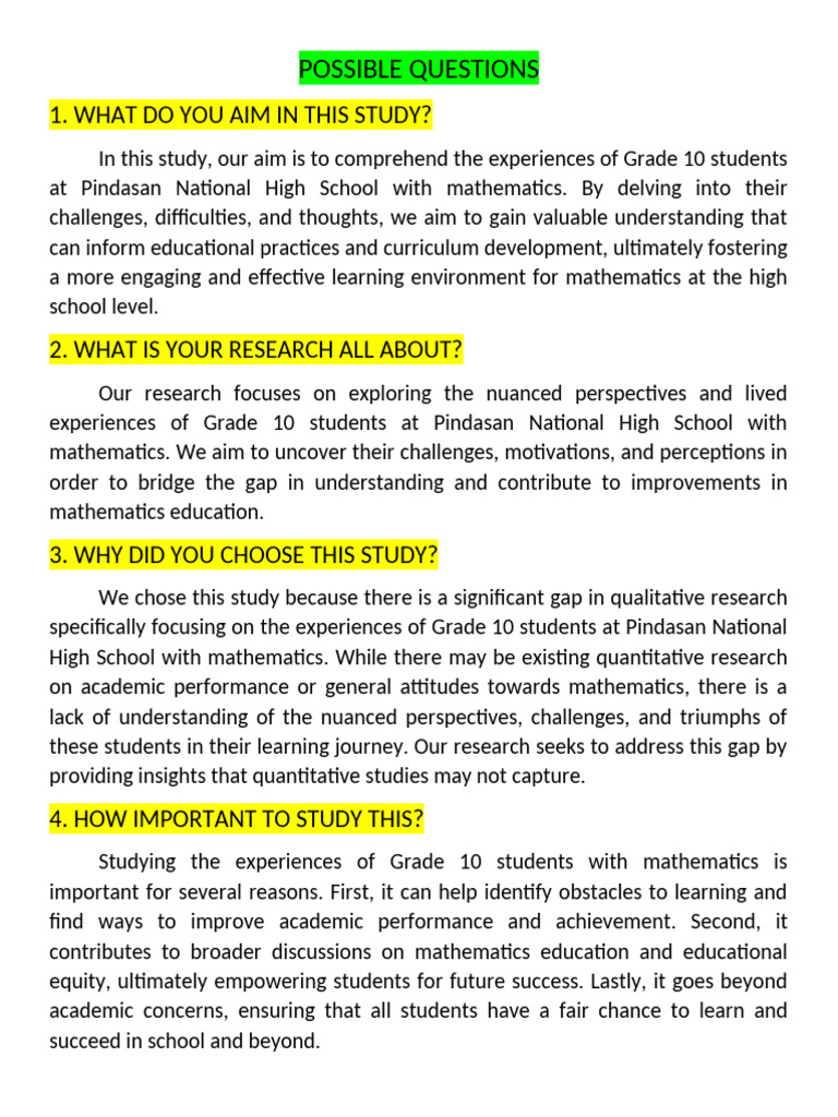POSSIBLE-QUESTIONS | PDF