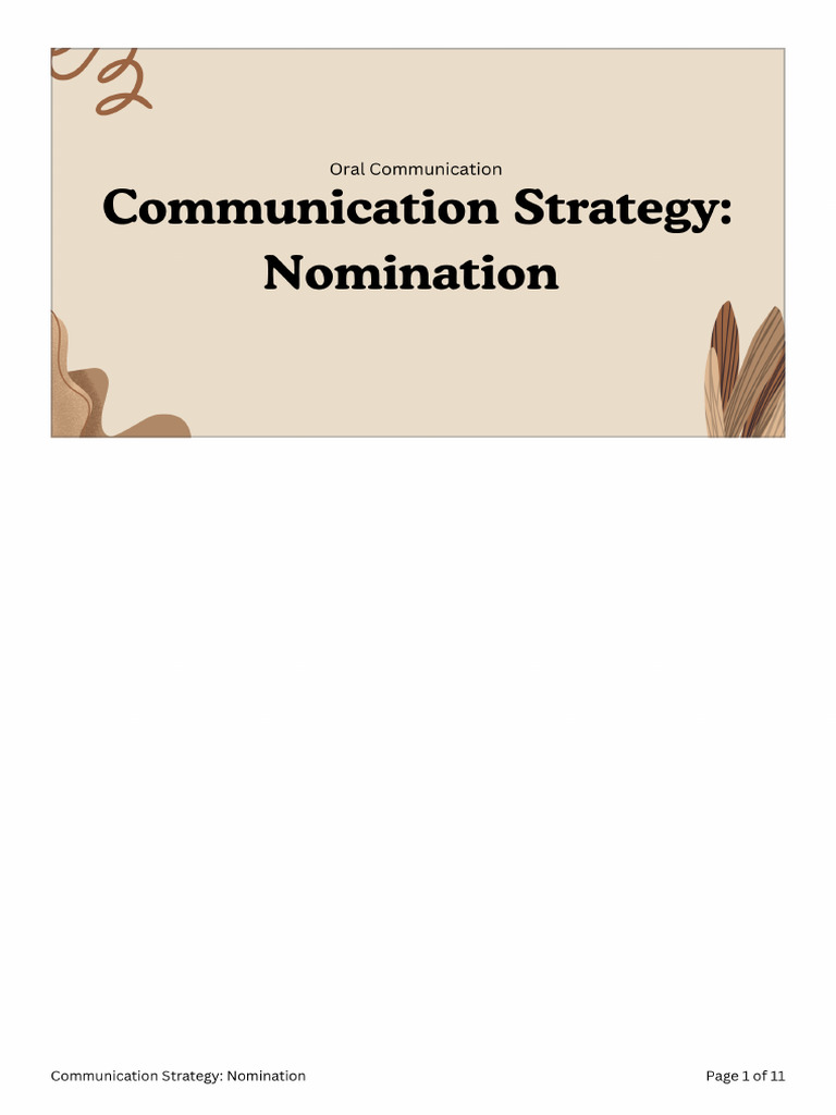 Communication-Strategy-Nomination - 20240825 101923 0000 | PDF