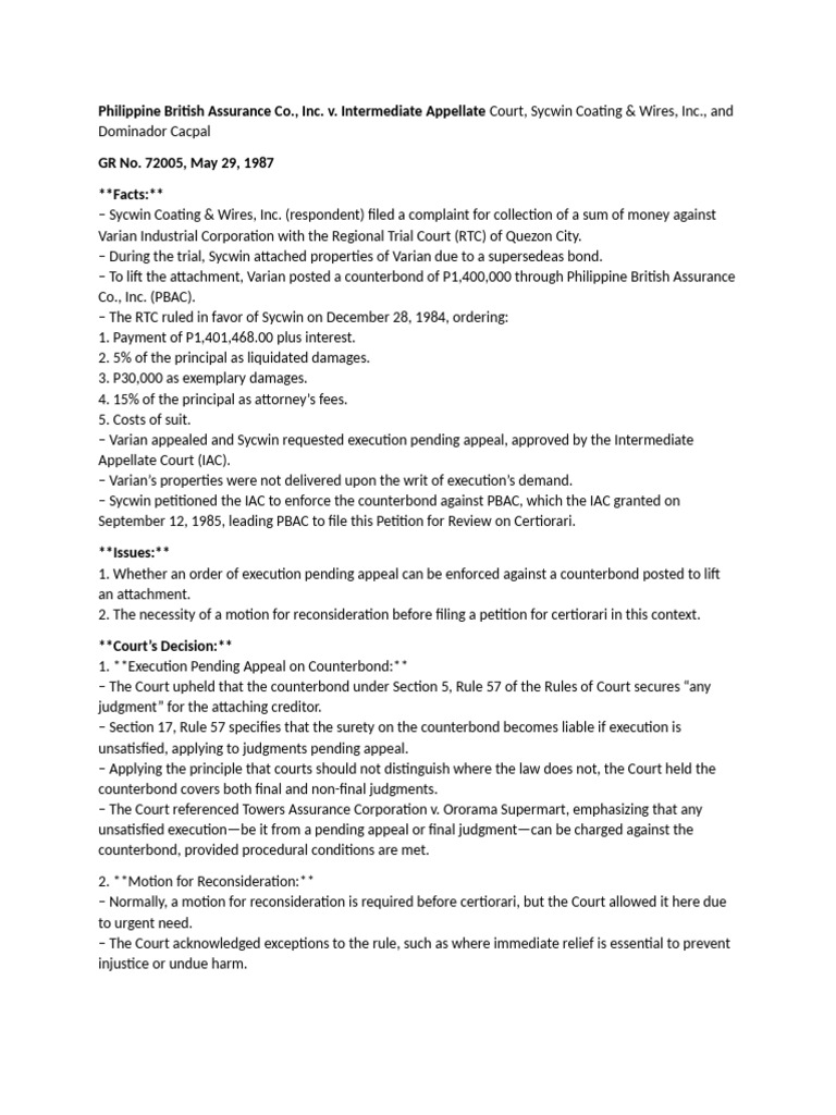 Philippine British Assurance Co, Inc. V IAC, GR No. 72005, May 29, 1987 ...