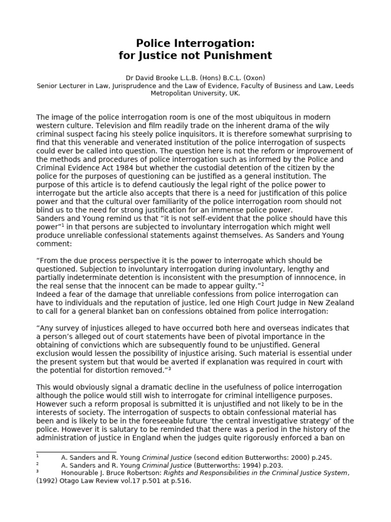DB Article - Police Interrogation | PDF