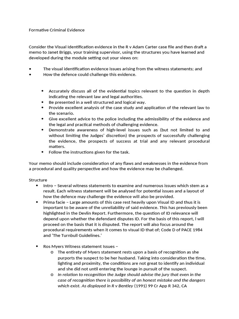 Formative Criminal Evidence | PDF