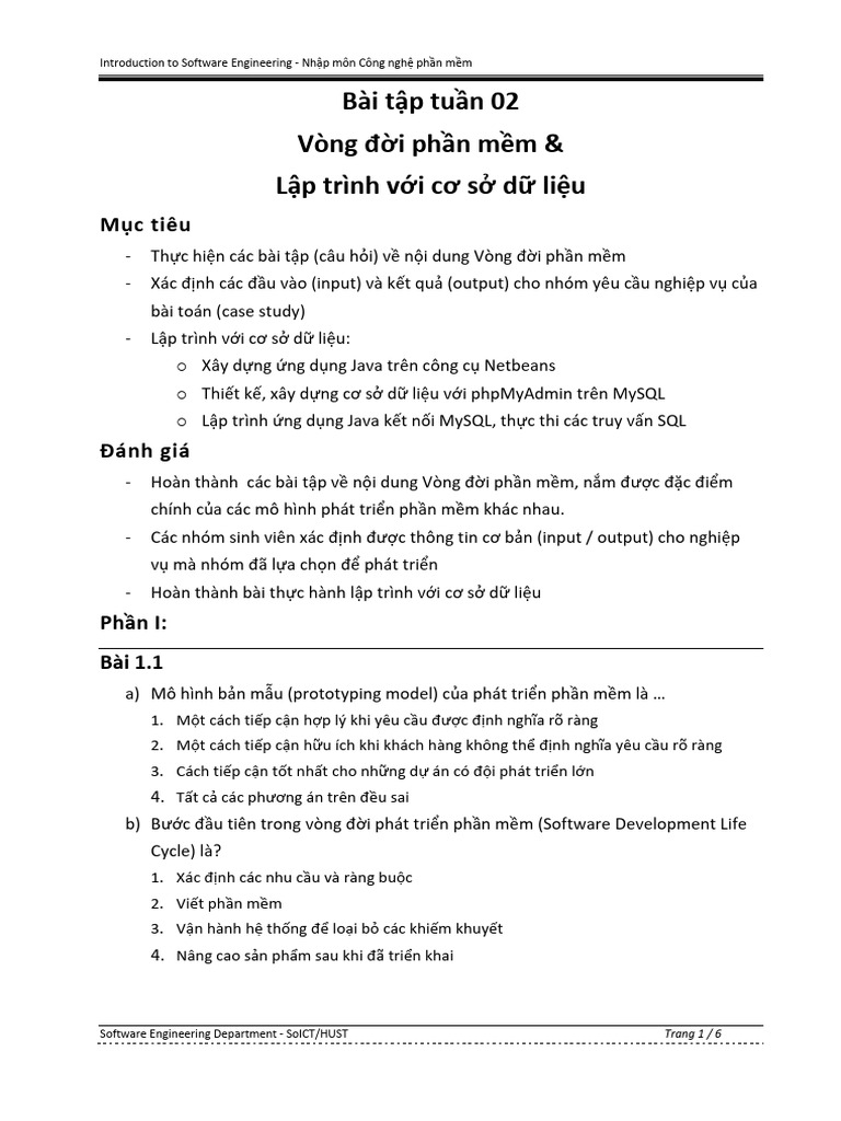 Nhap Mon Cong Nghe Phan Mem - Nguyen Nhat Hai - Bai Tap Tuan 02 | PDF