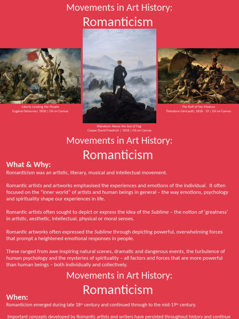 Movements in Art History - Romanticism | PDF