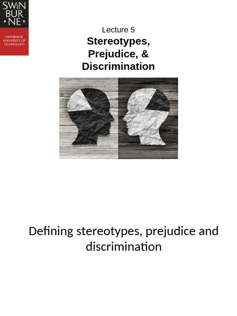 PSY20016 - Social Psychology - Lecture 5 - Stereotypes, Prejudice ...